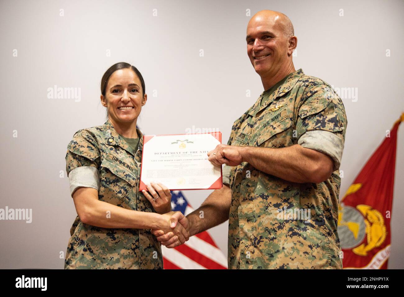 U.S. Navy Lt. Cmdr. Jennifer Simmons, outgoing company commander ...