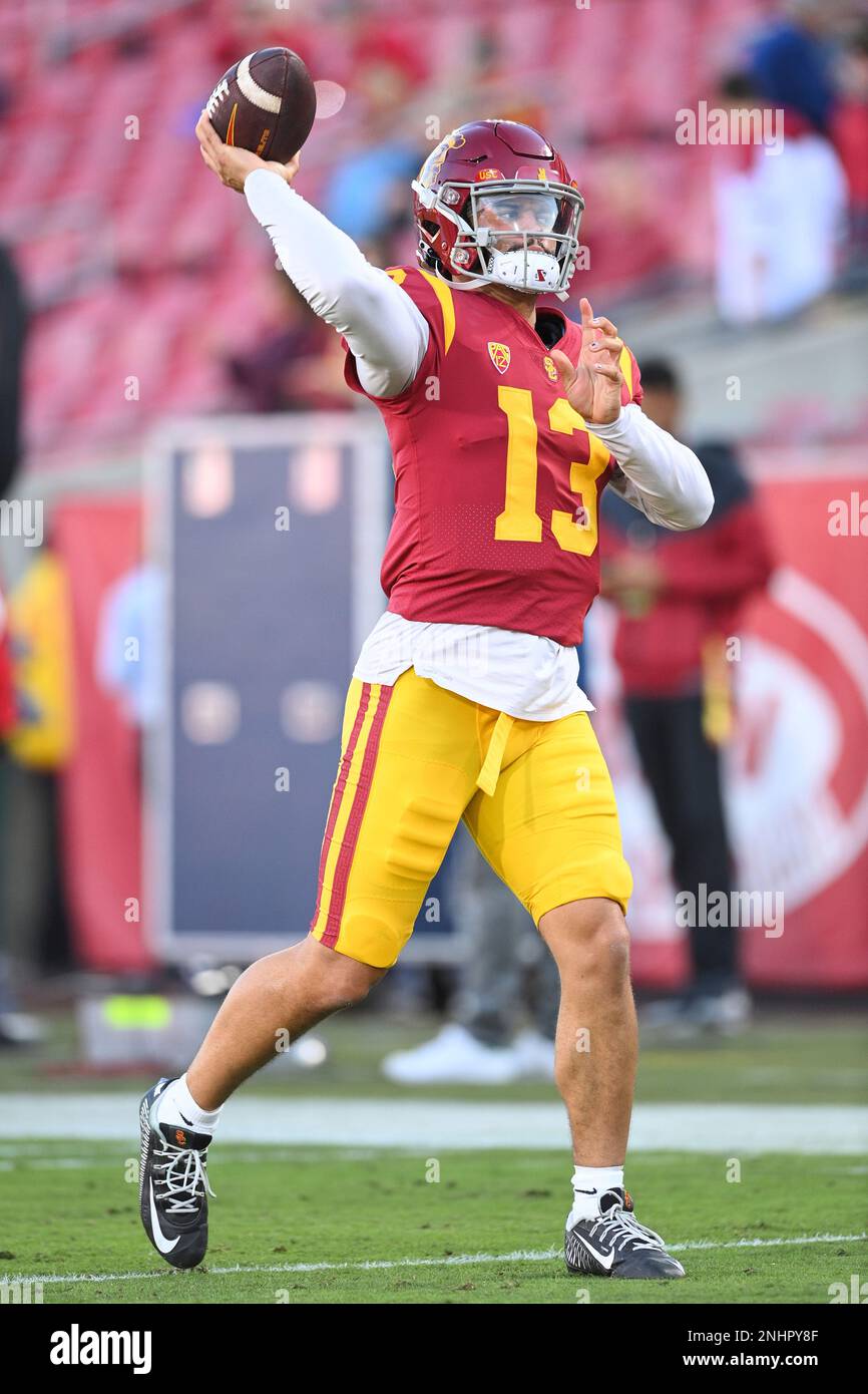 LOS ANGELES, CA - NOVEMBER 26: USC Trojans quarterback Caleb Williams ...