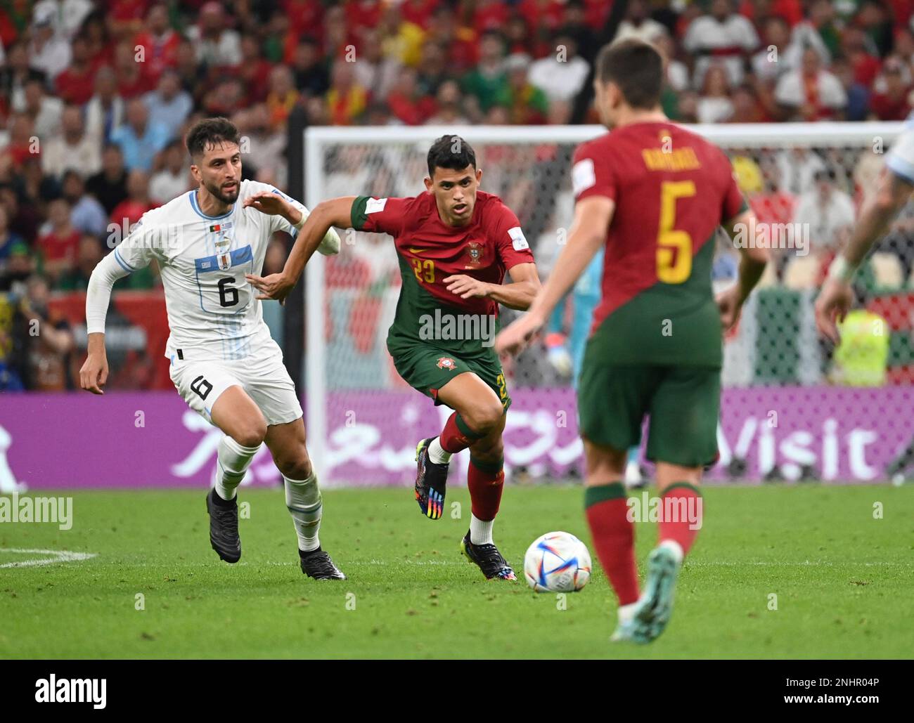 Portugal's MATHEUS NUNES struggles to hold a ball during the FIFA World ...