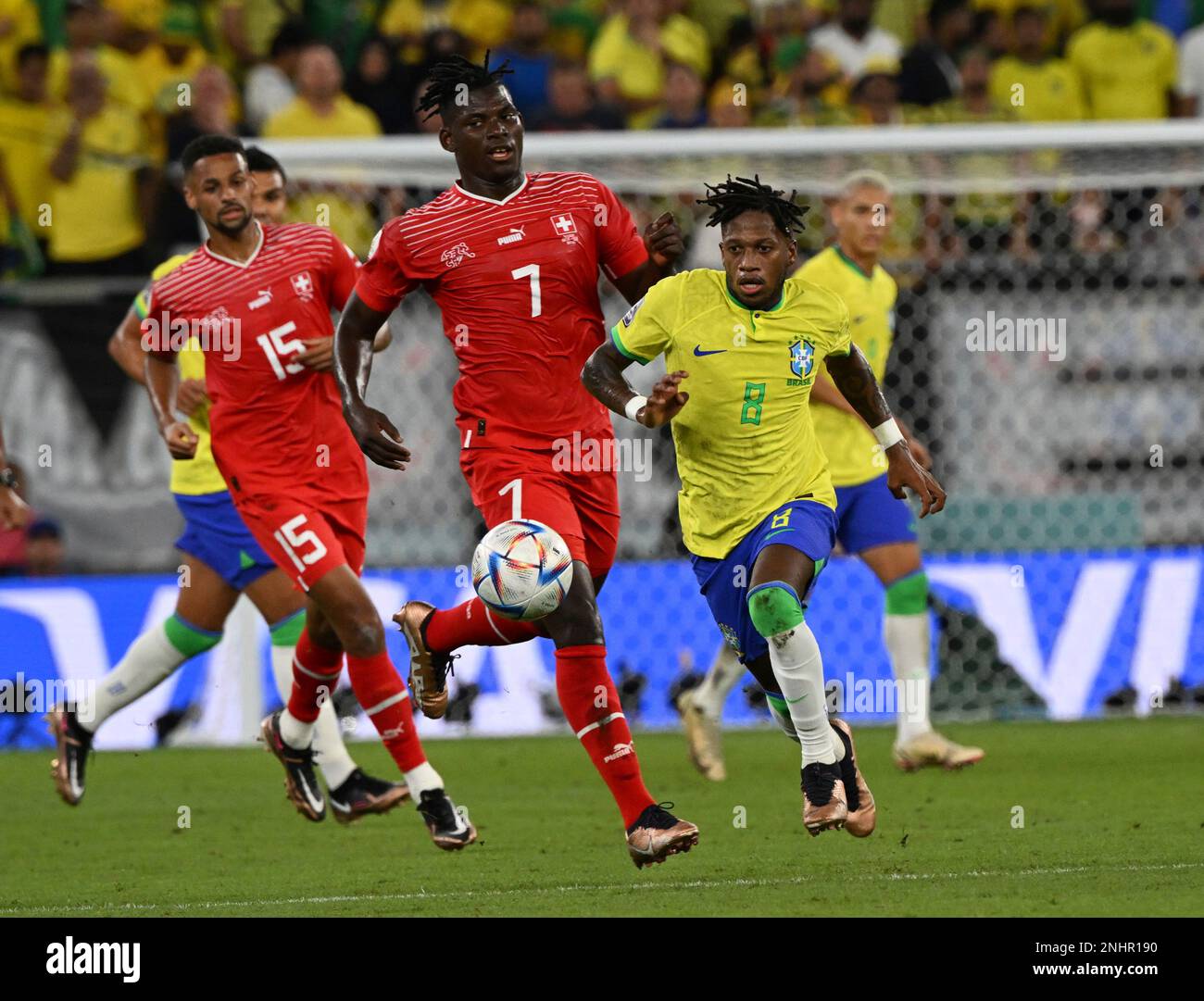 Switzerland's Mohameth SOW, Breel EMBOLO and Brazil's FRED struggle to ...