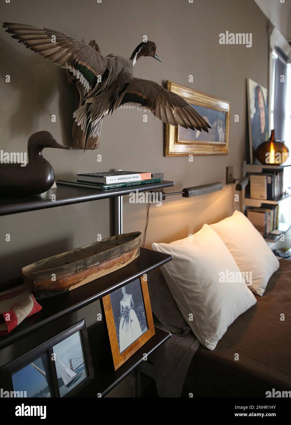 Lighting designer Robert Long has a taxidermy pintail duck whose tail ...