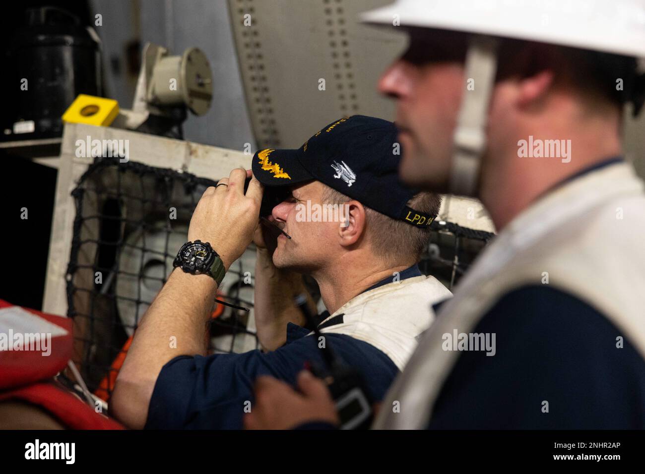 U.S. Navy Capt. Douglas Graber, USS New Orleans (LPD 18) commanding ...