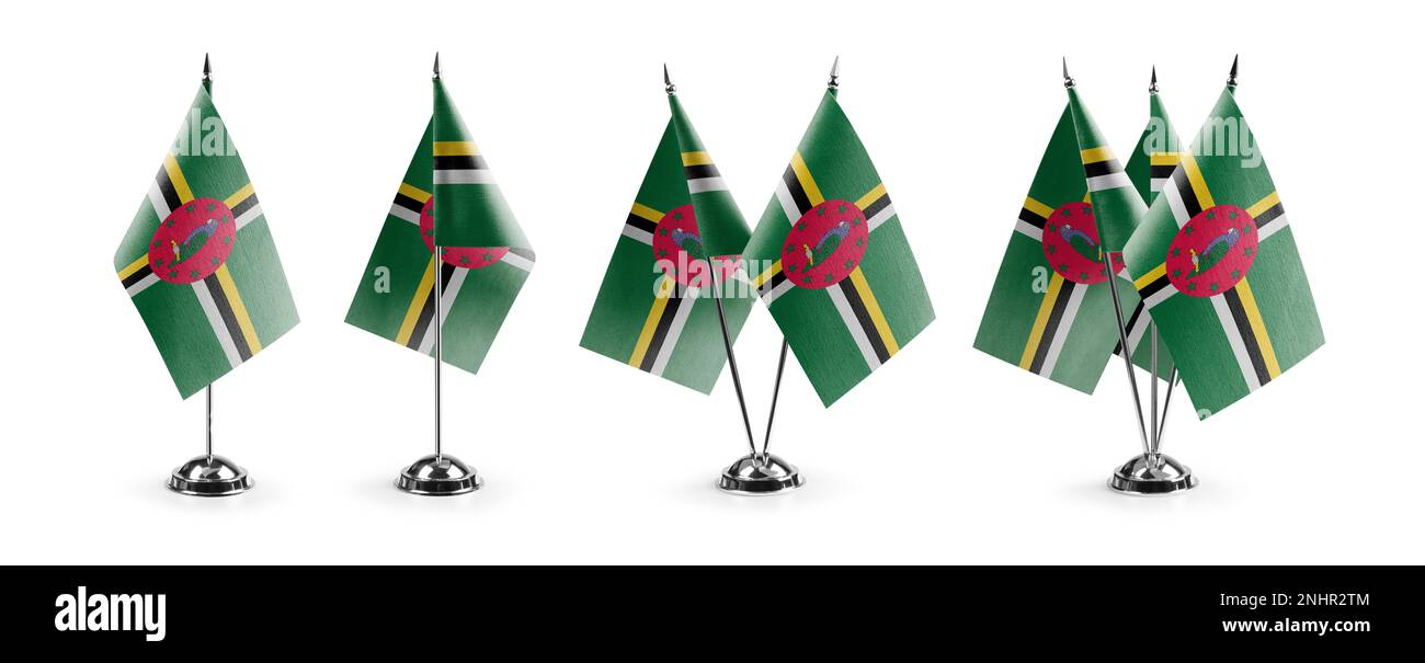 Small national flags of the Dominica on a white background Stock Photo ...
