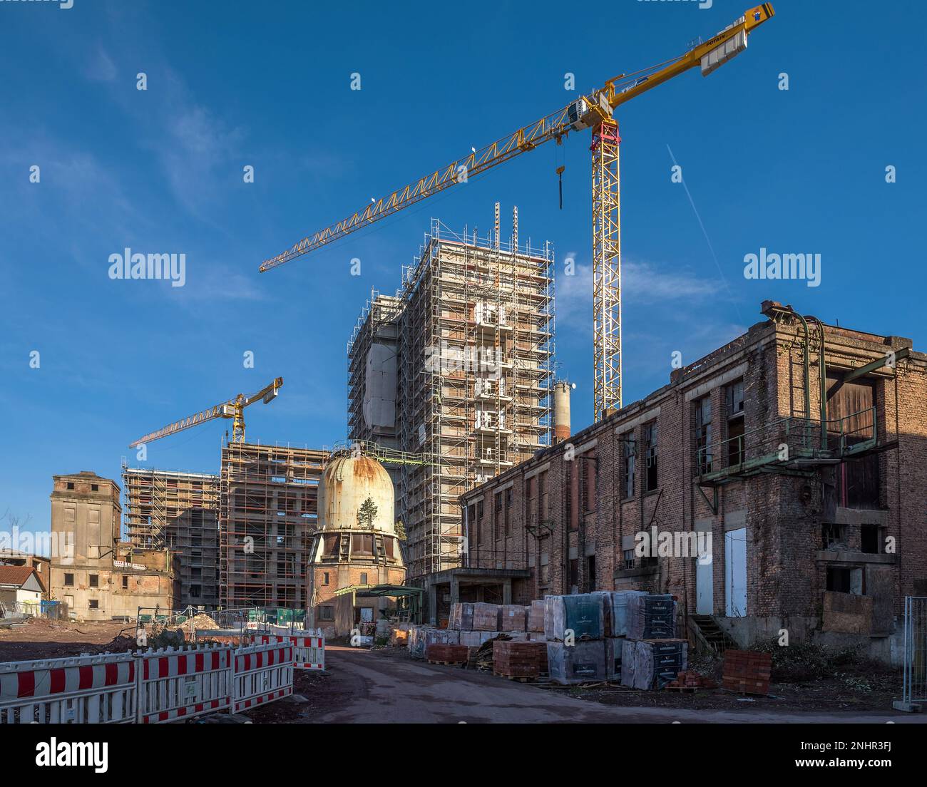 conversion and restoration of an old factory site into apartments Stock ...