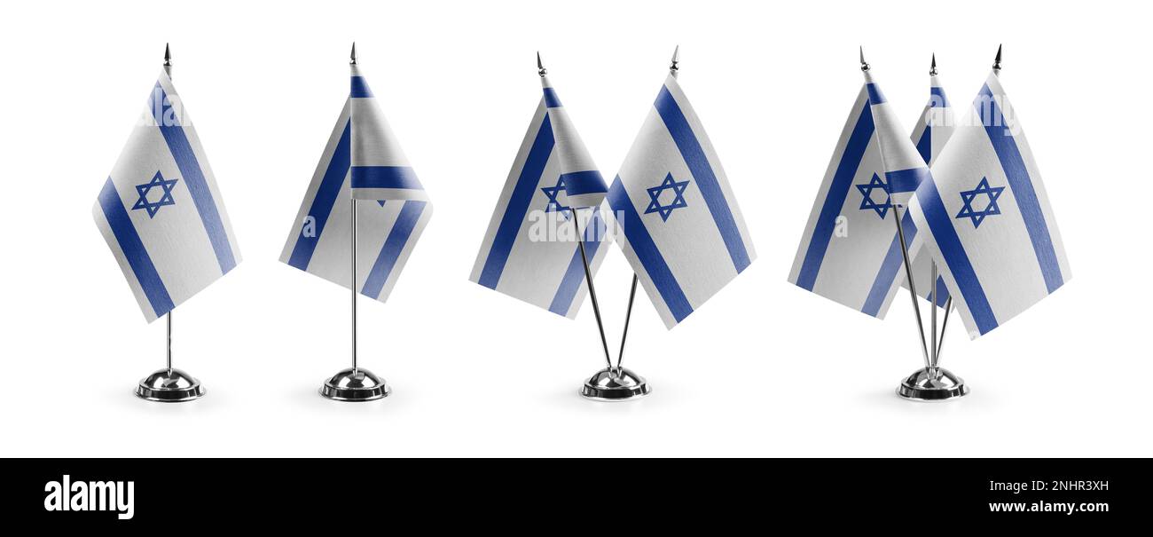 Small national flags of the Israel on a white background Stock Photo ...