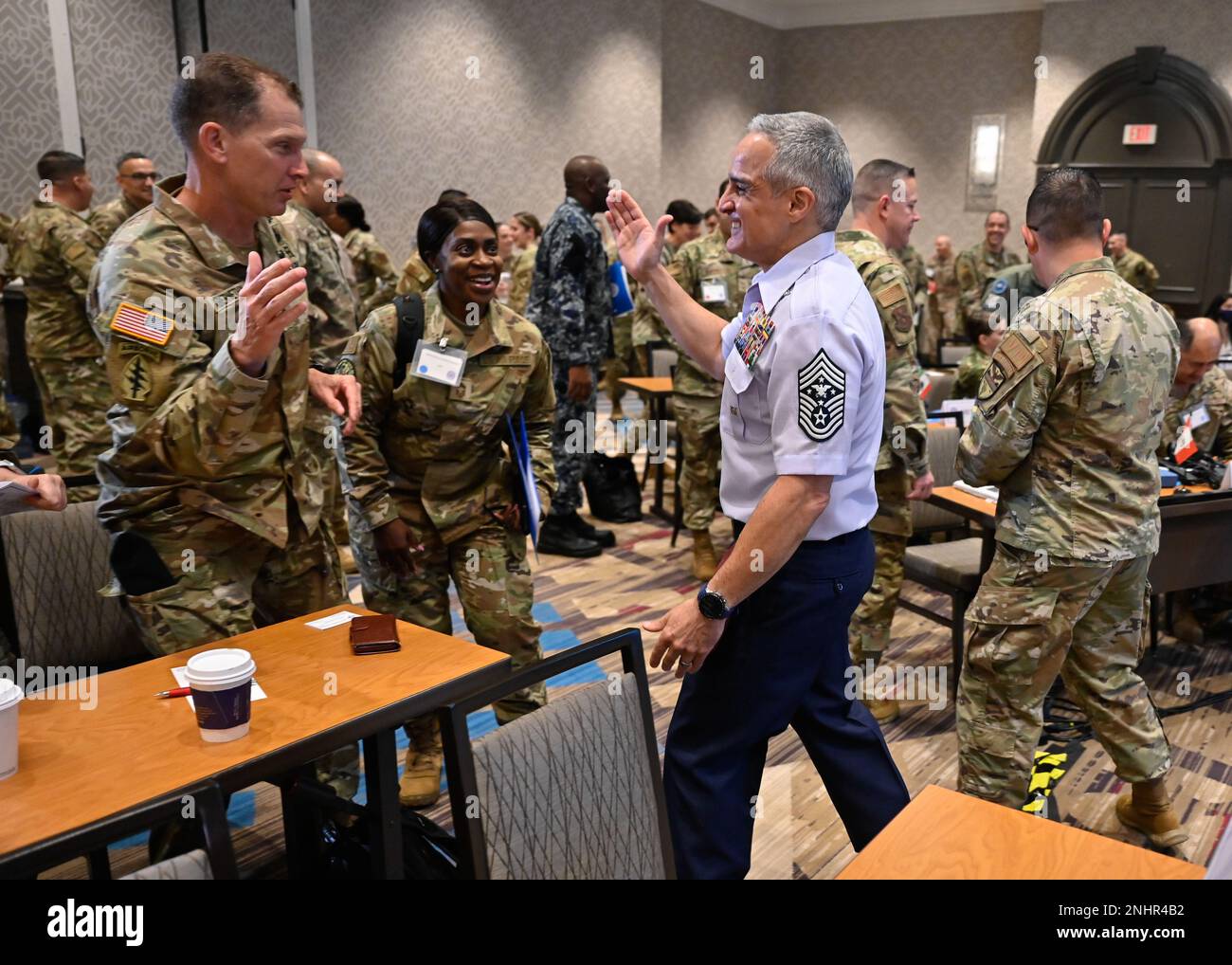 Senior Enlisted Advisor to the Chairman Ramón Colón-López greets ...
