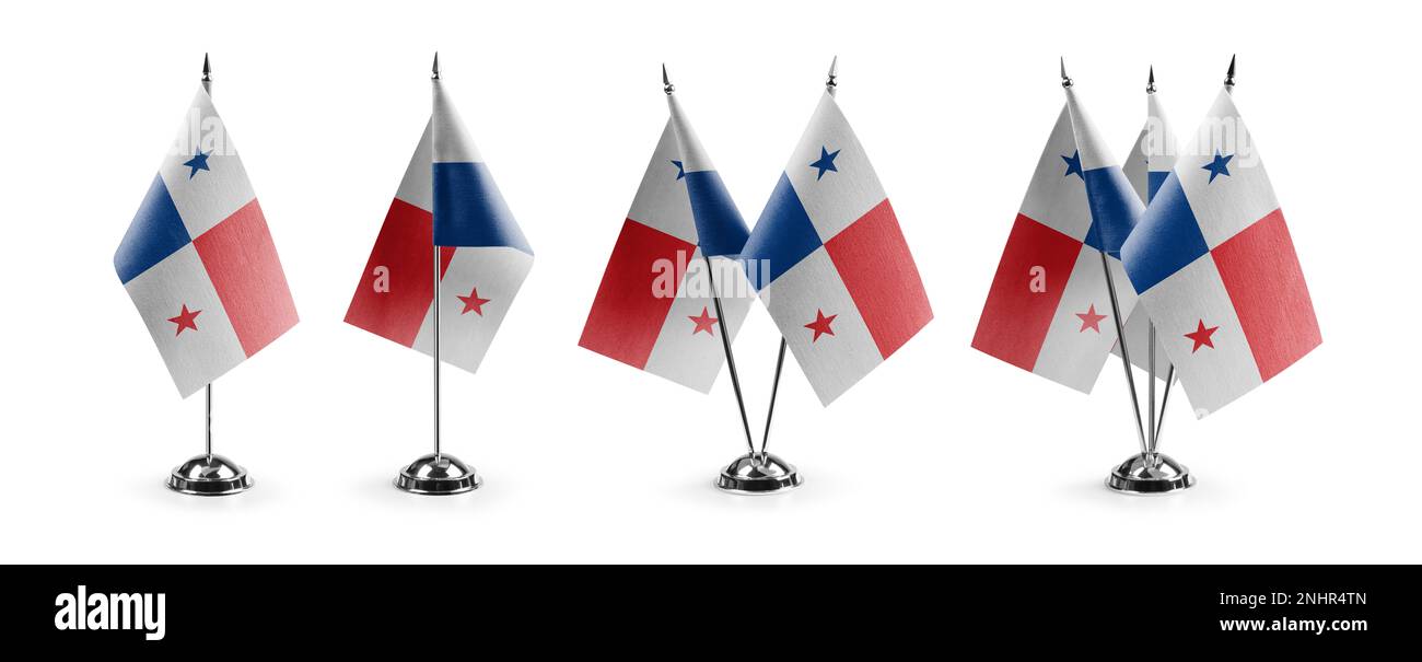 Small national flags of the Panama on a white background Stock Photo ...