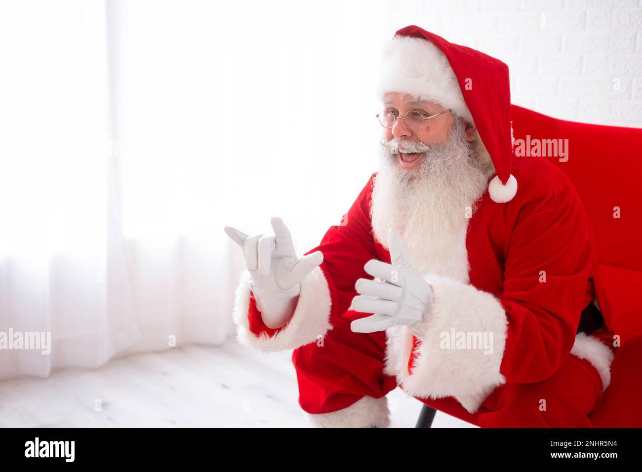 This photo shows Charles Graves dressed as Santa Claus in Austin, Texas ...
