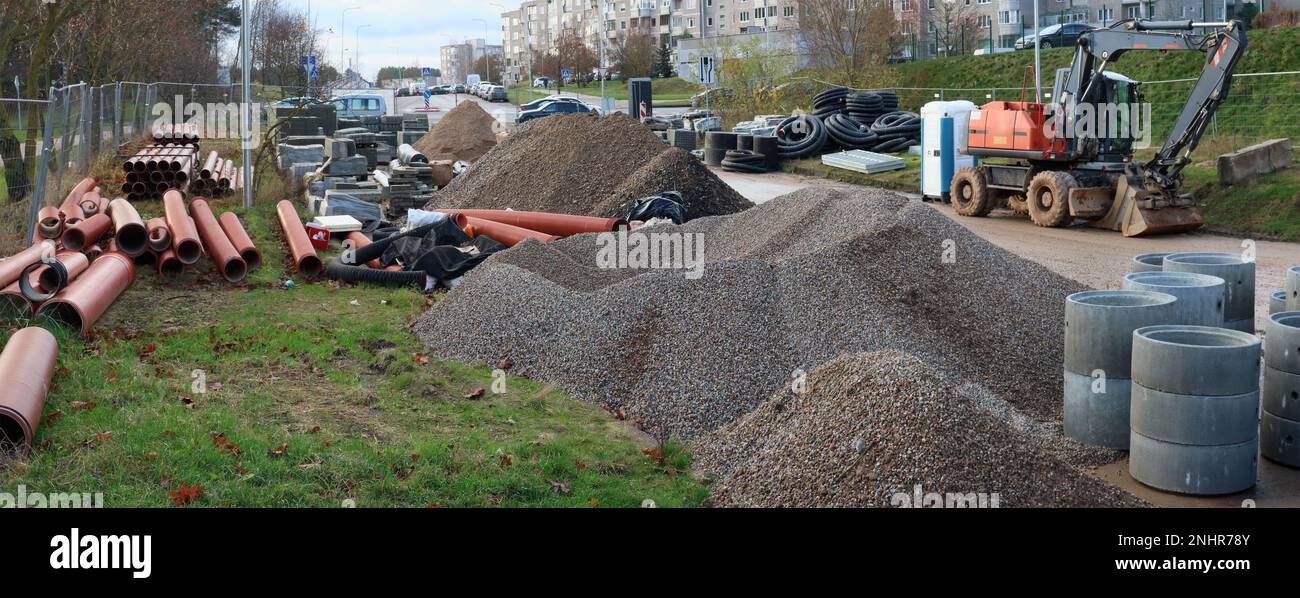 The unfinished construction site of new city road Stock Photo - Alamy