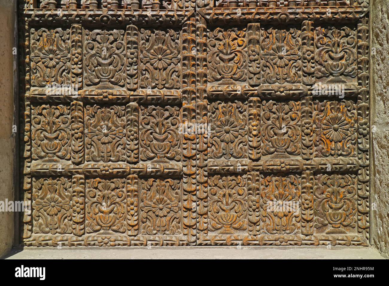 Wood Cared Window Panels of The Casona Tristan del Pozo, a Well ...