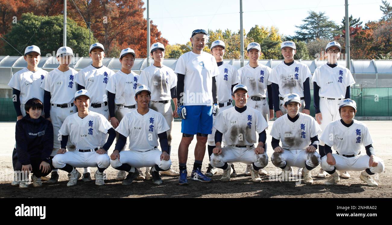 Former Japanese professional baseball player Ichiro Suzuki gives high ...