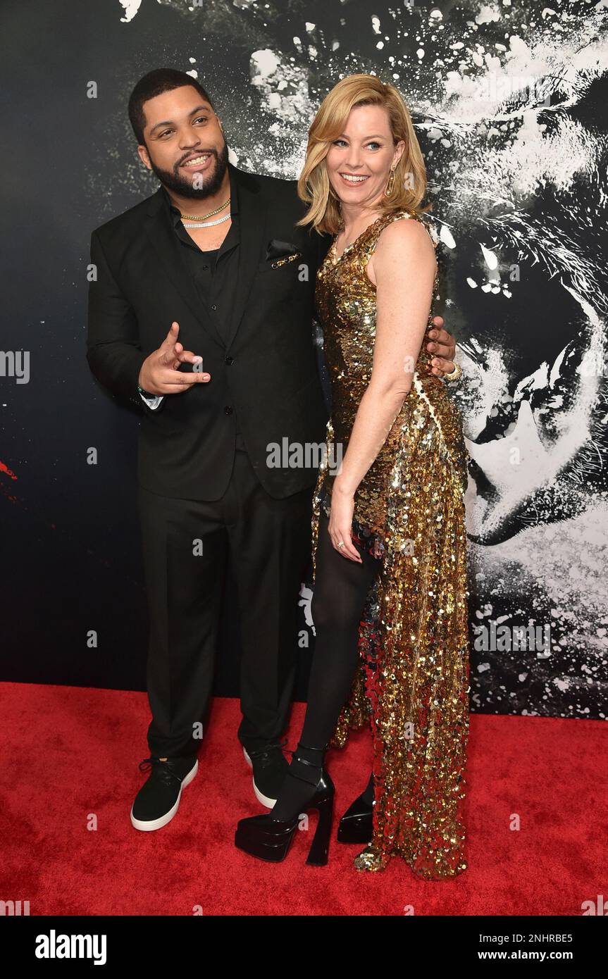 O'Shea Jackson Jr.,left, and Elizabeth Banks arrive at the world ...