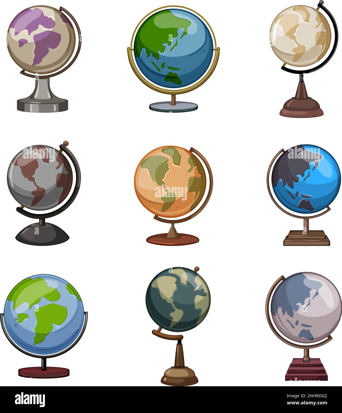 globe set cartoon vector illustration sign color Stock Vector Image ...