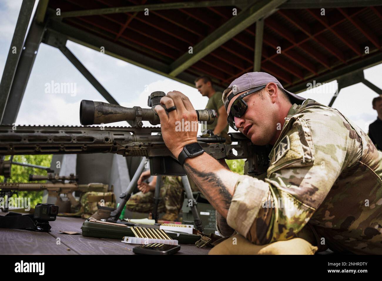 Indiana National Guard Staff Sgt. Cameron Bahl, a sniper with 1st ...