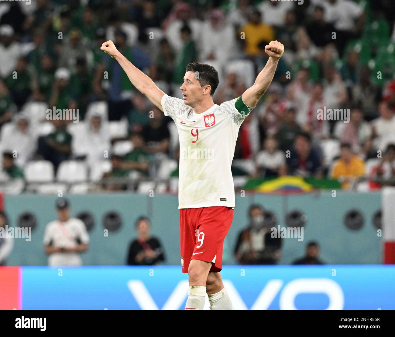 Poland's Robert Lewandowski celebrates after winning the World Cup ...