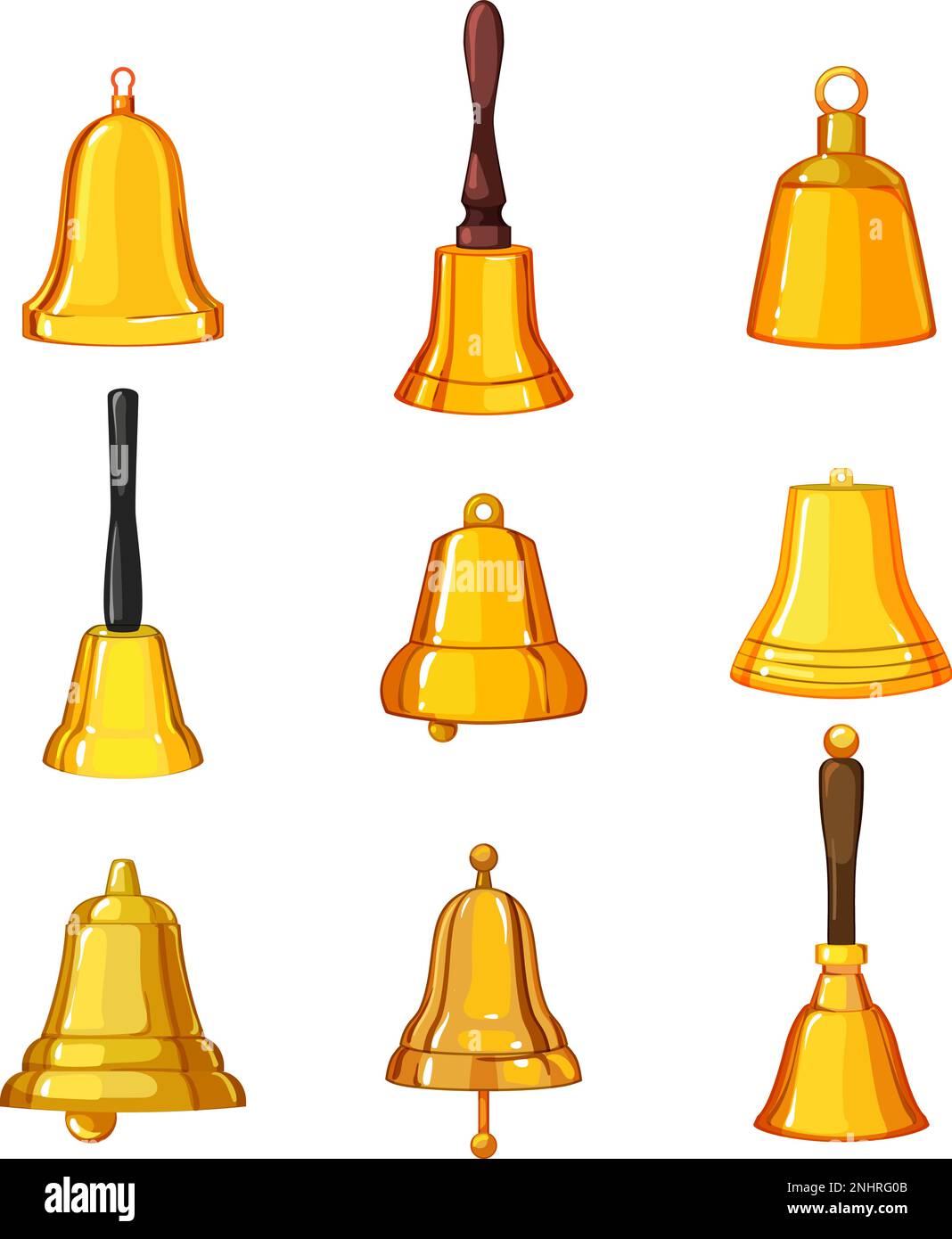 bell set cartoon vector illustration sign color Stock Vector Image ...