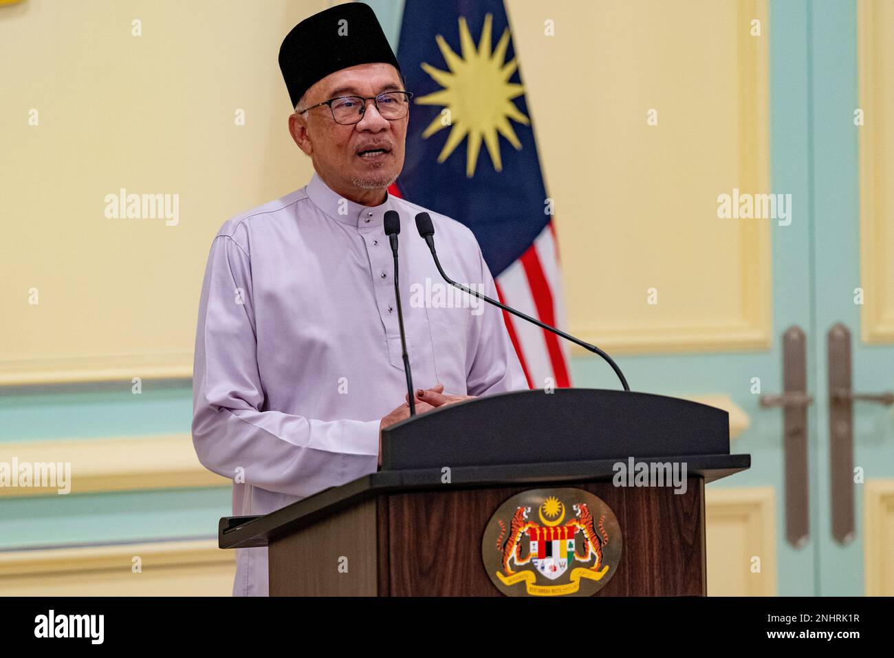 In this photo provided by Prime Minister Office, Malaysia's Prime ...