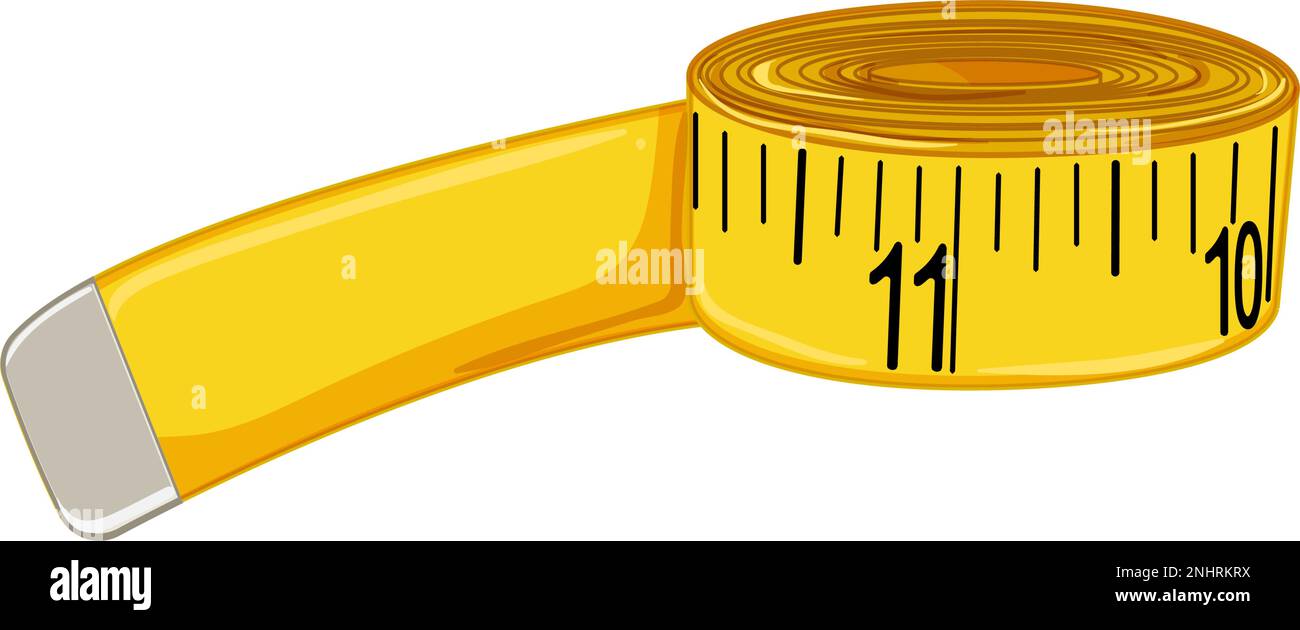 length yellow measuring tape cartoon vector illustration Stock Vector ...