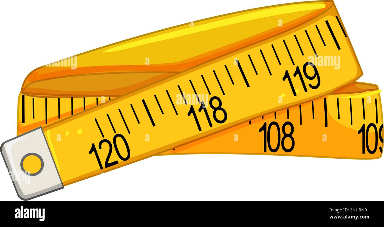 meter yellow measuring tape cartoon vector illustration Stock Vector ...