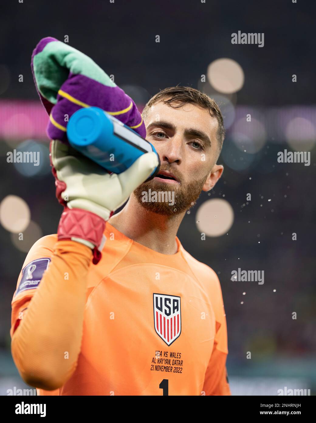 AL RAYYAN, QATAR - NOVEMBER 21: USA goalkeeper Matt Turner at the start ...