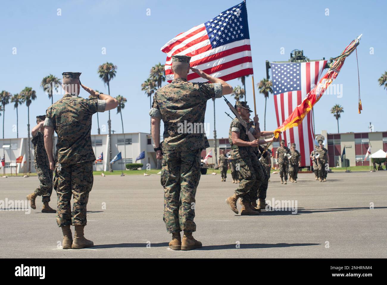 U.S. Marine Corps Col. Thomas M. Siverts (left) and Col. James W ...