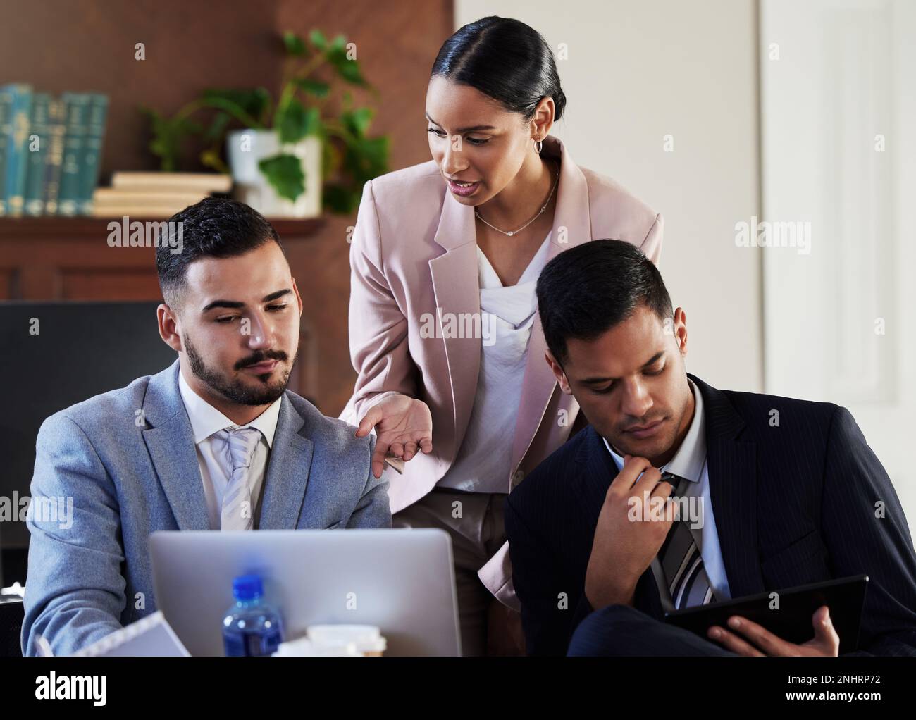 Business meeting, consulting and collaboration on laptop with teamwork ...