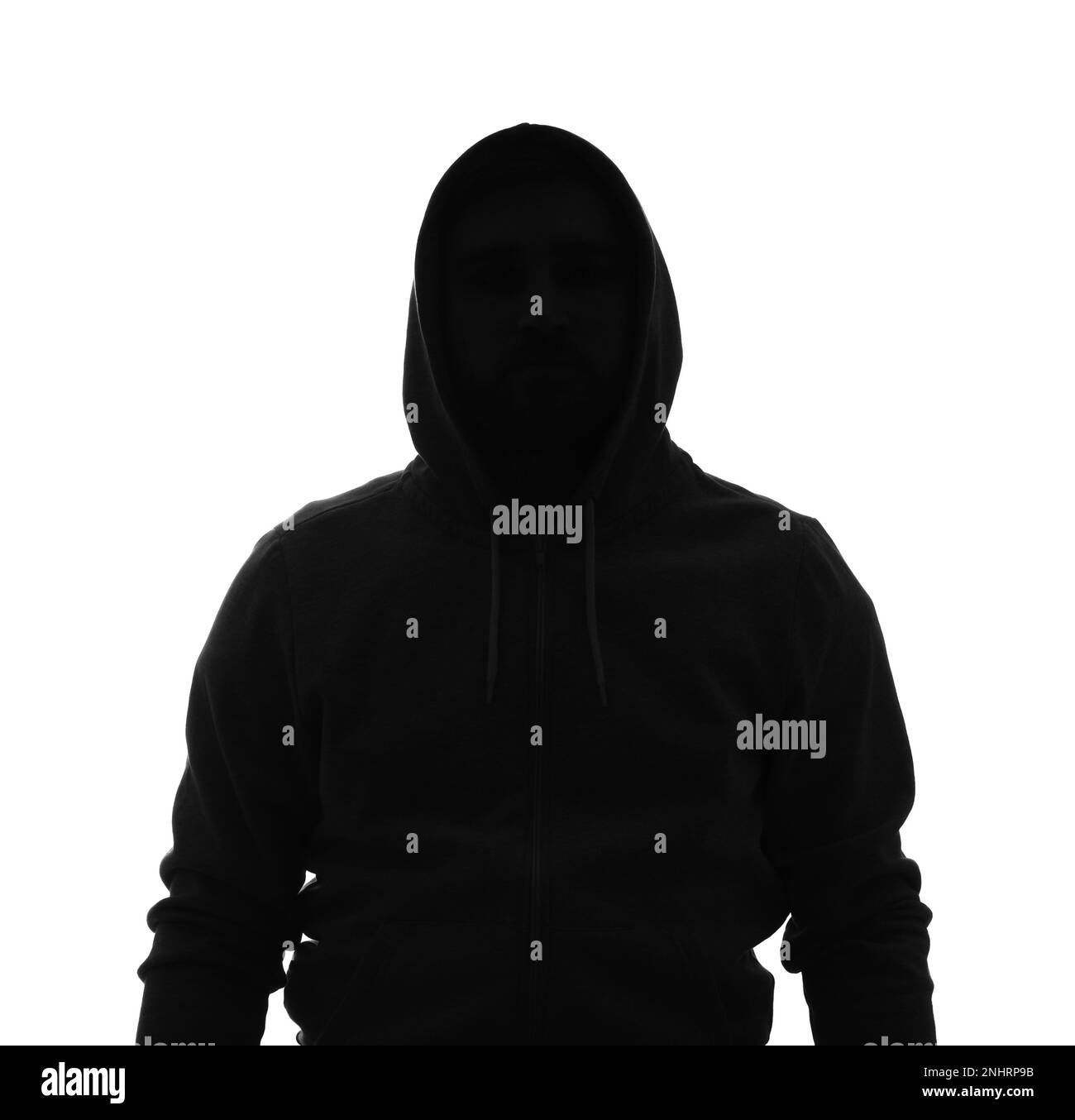 Silhouette of anonymous man on white background Stock Photo - Alamy