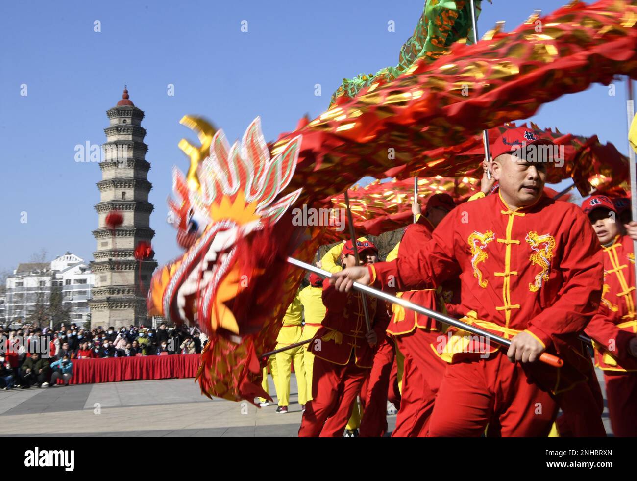 A dragon and lion dance championship was held to celebrate the Chinese ...