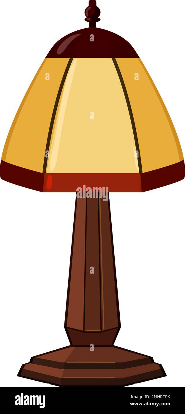 decoration vintage table lamp cartoon vector illustration Stock Vector ...