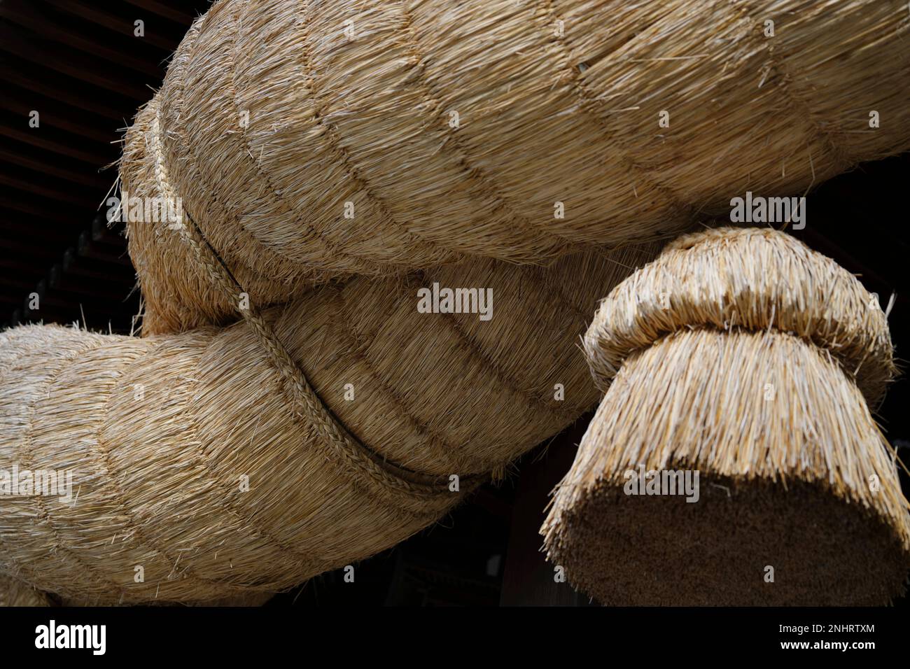 A sacred rope is pictured at Miyajidake Jinja Shrine in Fukutsu City ...