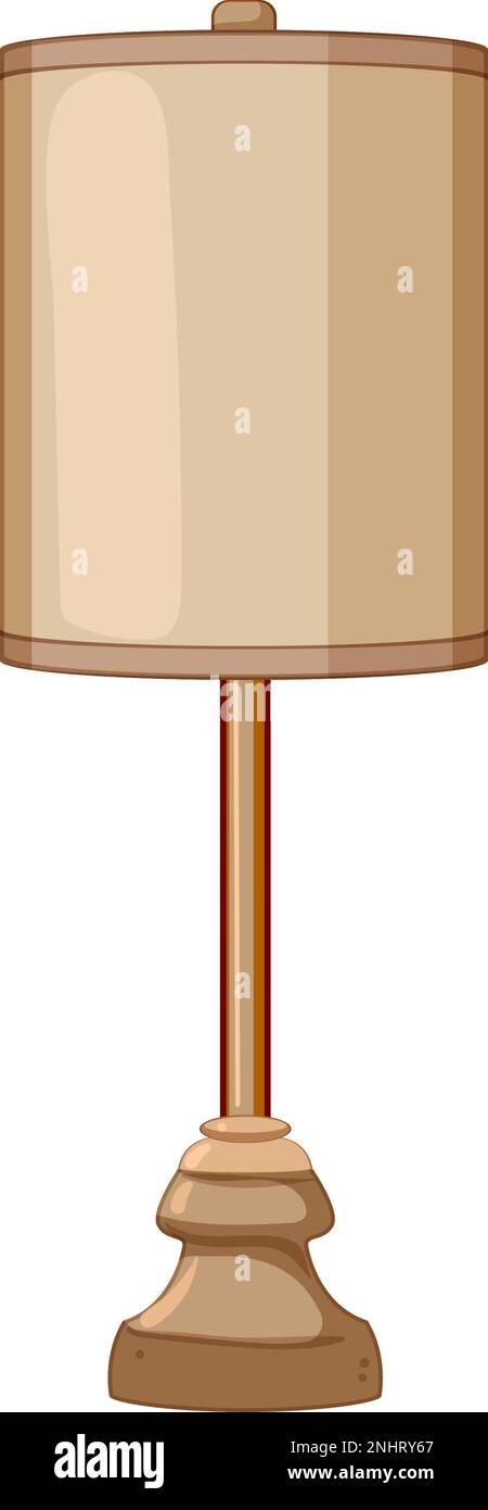home vintage table lamp cartoon vector illustration Stock Vector Image ...