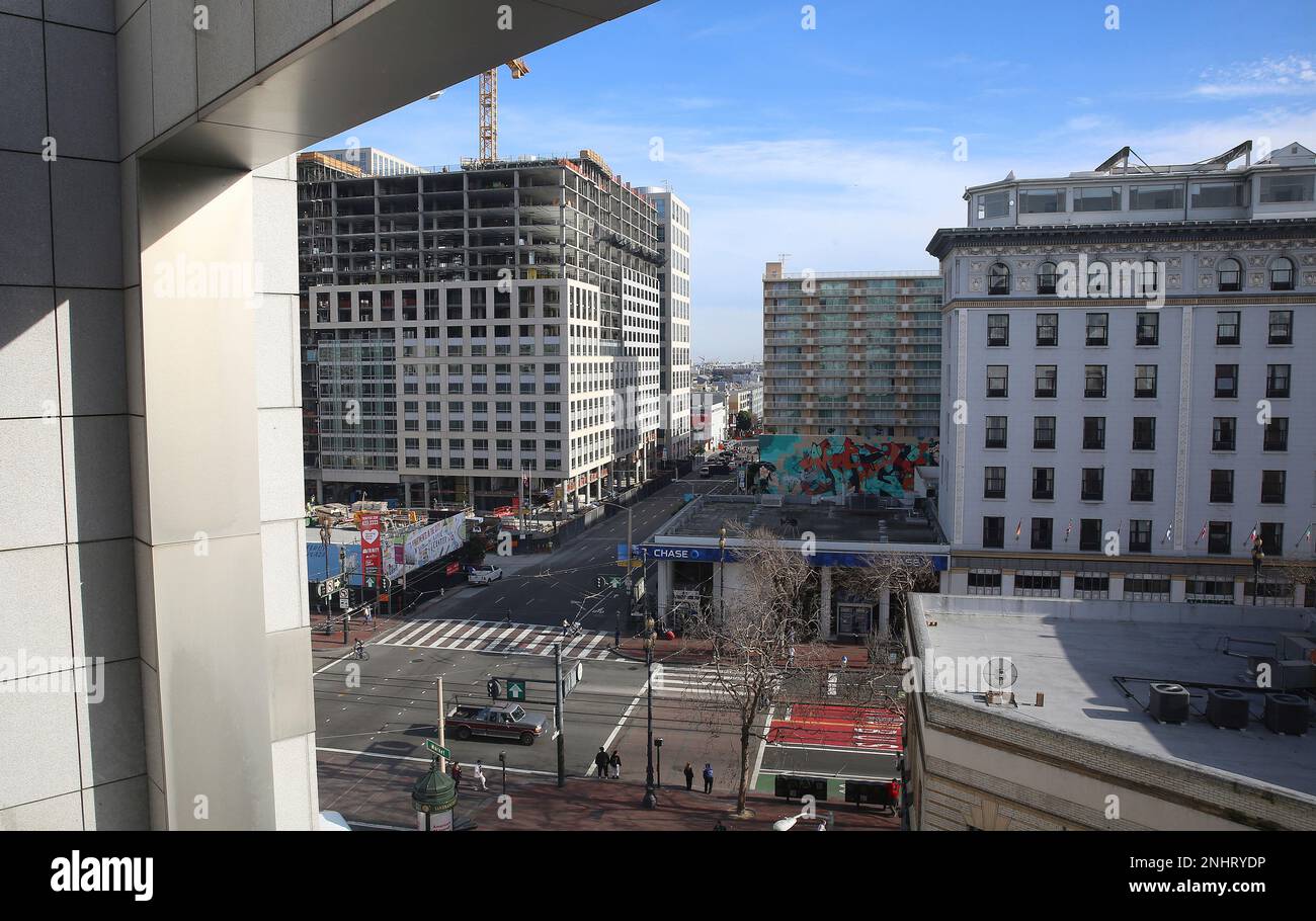 The Trinity Place construction project (middle left buildings)seen from ...