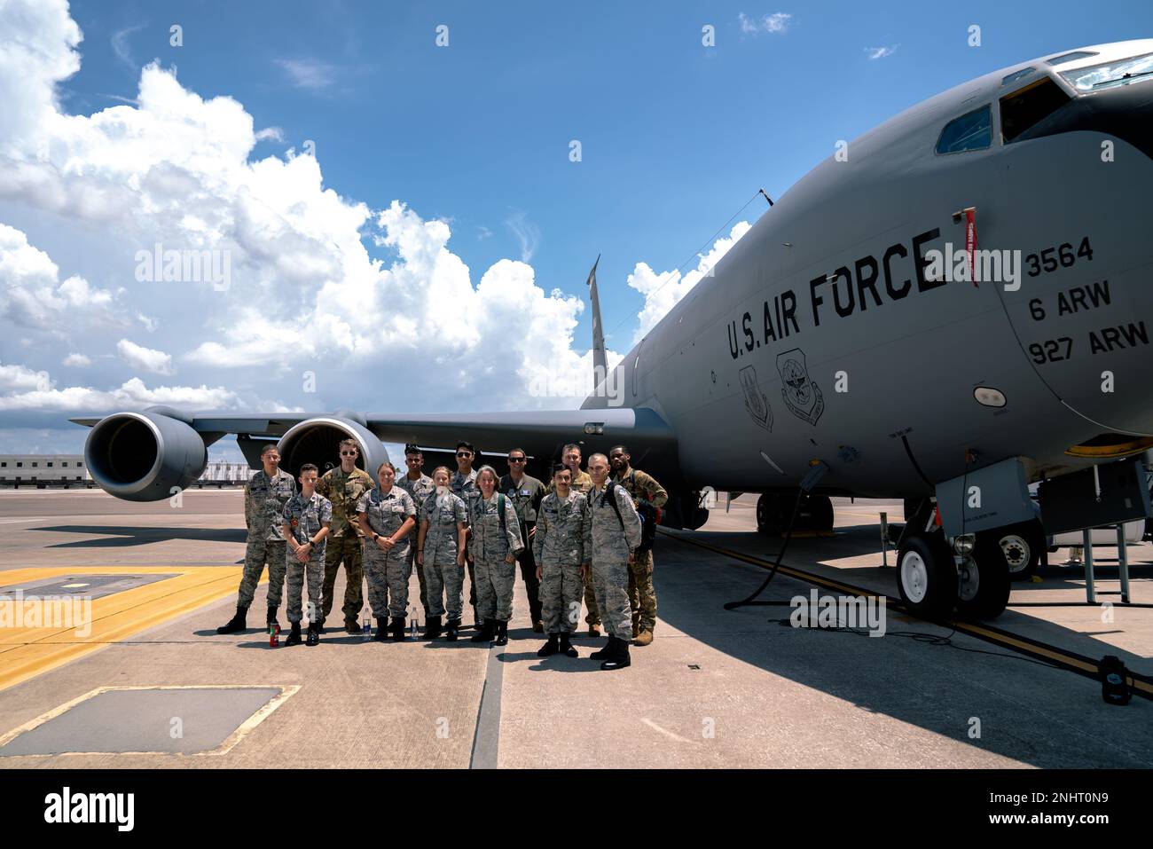 Florida Civil Air Patrol cadets pose for a photo with aircrew members ...