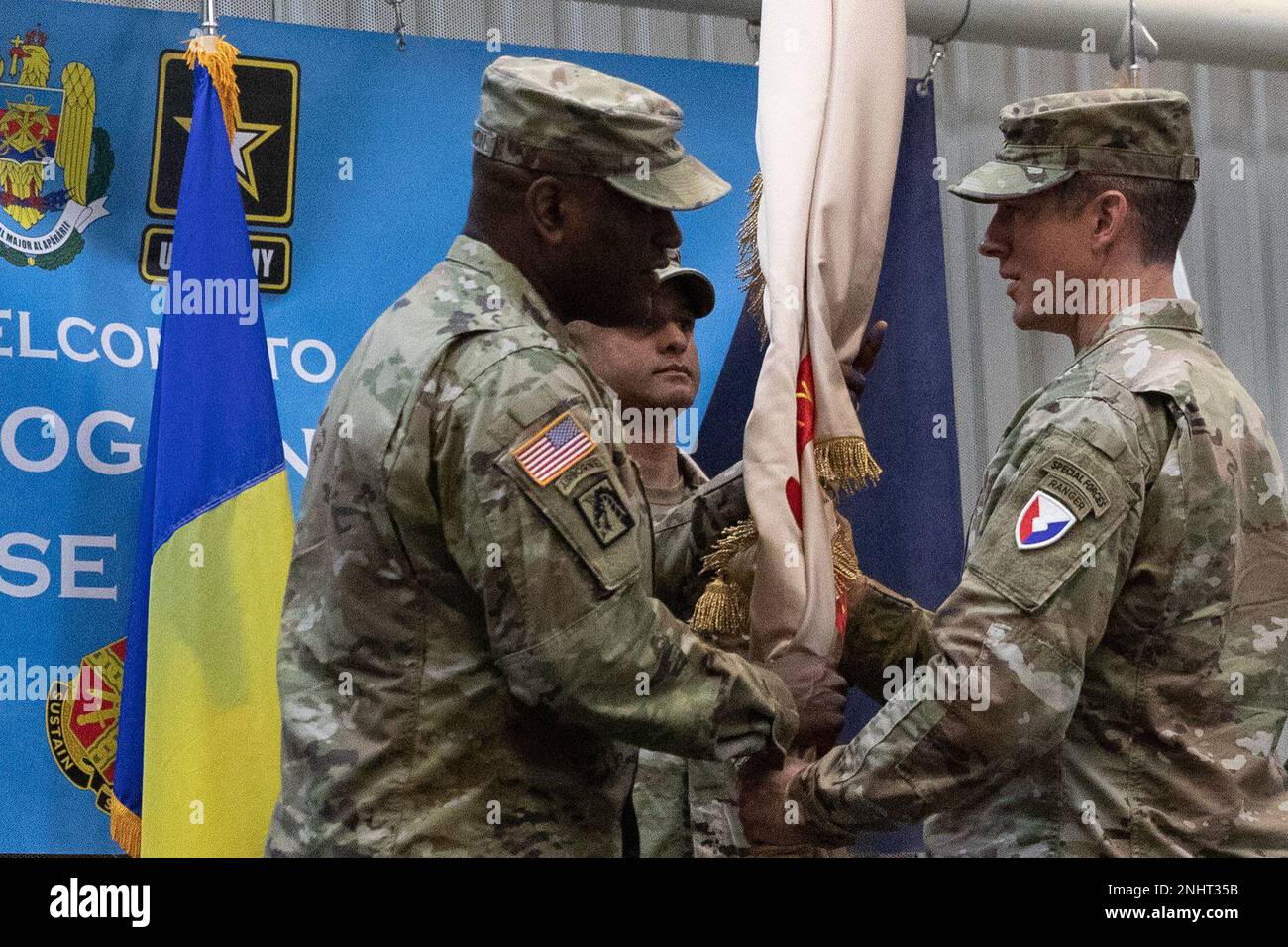 U.S. Army Col. Reid Furman, right, commander of U.S. Army Garrison ...