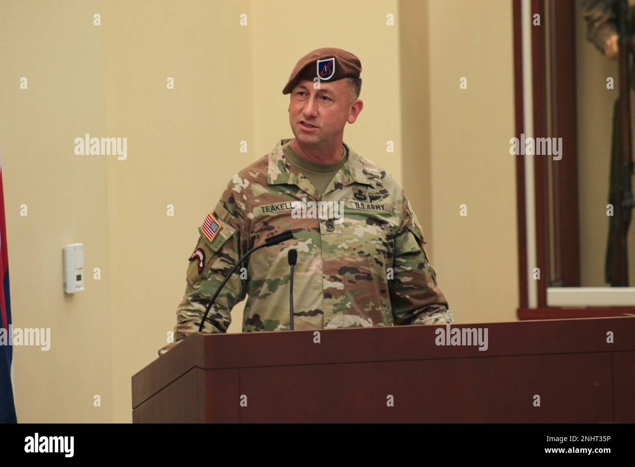 Command Sgt. Maj. Reese W. Teakell, outgoing Command Sgt. Major of the ...