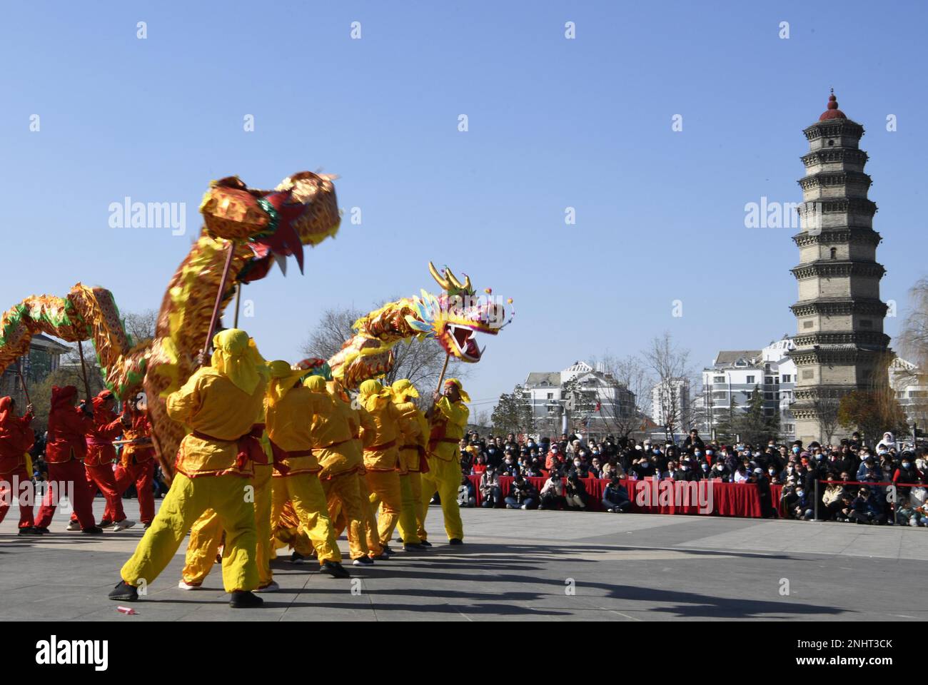 A dragon and lion dance championship was held to celebrate the Chinese ...