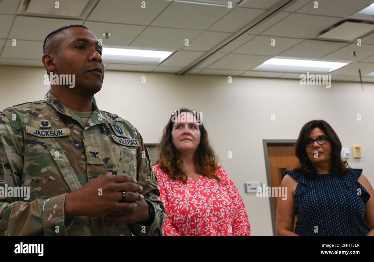 Col. Marcus Jackson, Space Base Delta 2 commander, joins luncheon to ...