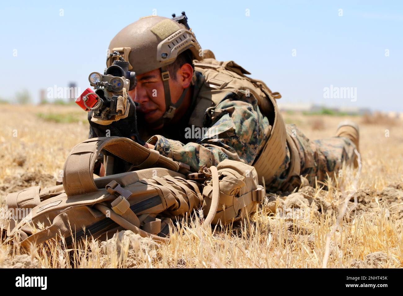 U.S. Marines braved the heat at Naval Air Station Lemoore, Calif ...