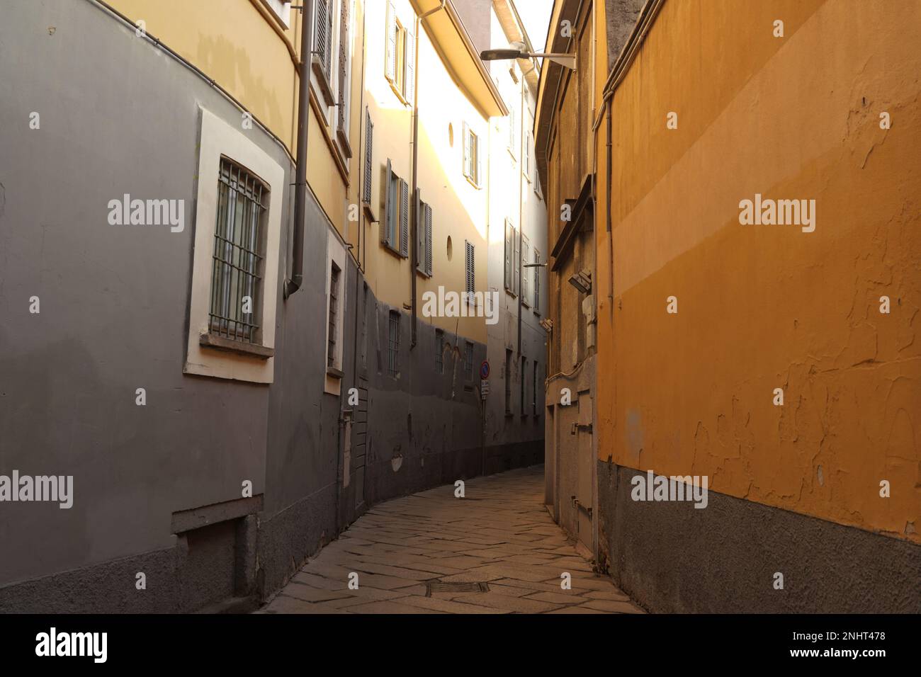 View of a street in the historic center of Milan Stock Photo - Alamy
