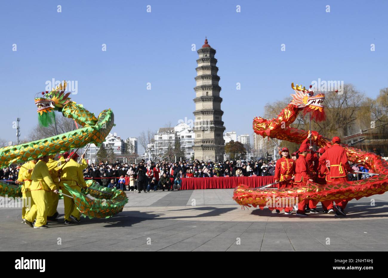 A dragon and lion dance championship was held to celebrate the Chinese ...