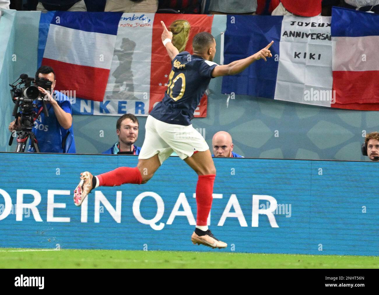 France's Kylian MBAPPE scores a team's third goal during the World Cup ...