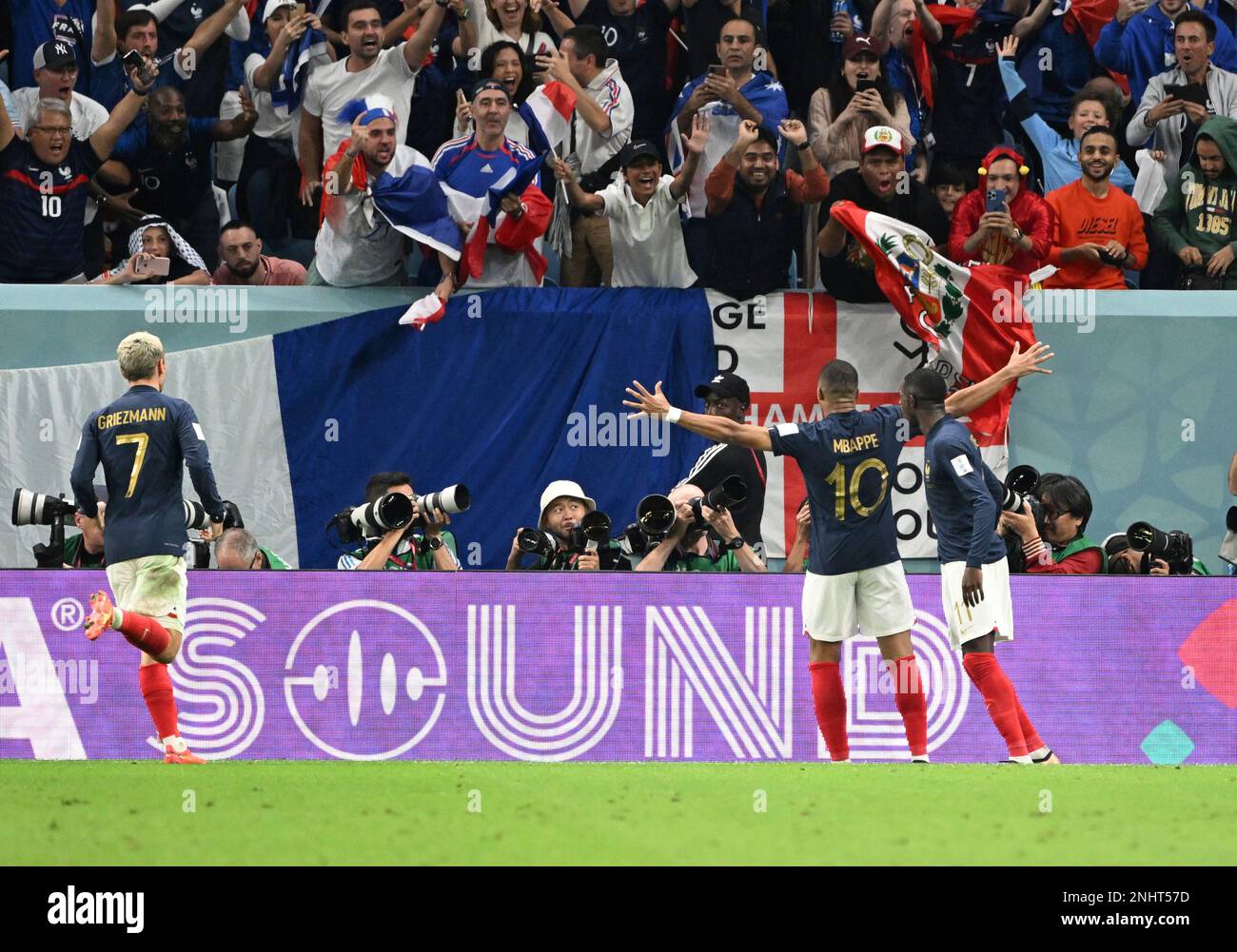 France's Kylian MBAPPE scores a team's third goal during the World Cup ...