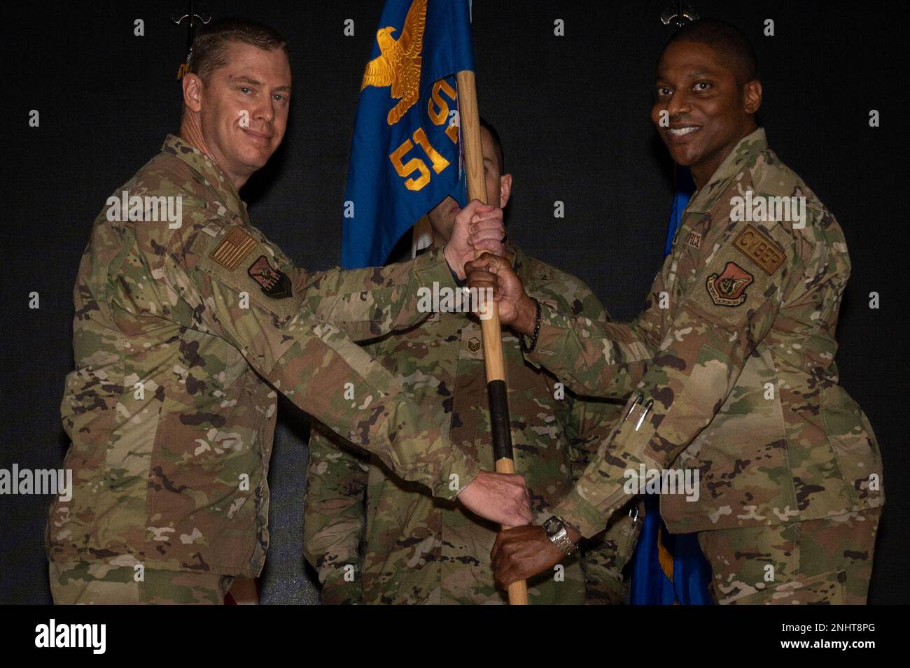 Col. Kyle Grygo, 51st Mission Support Group commander, passes the ...