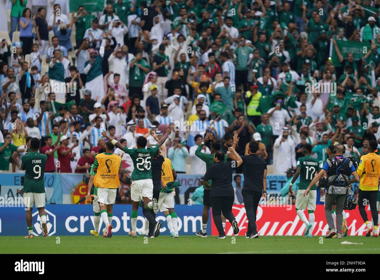 LUSAIL, QATAR - NOVEMBER 22: Players of Saudi Arabia celebrates the ...