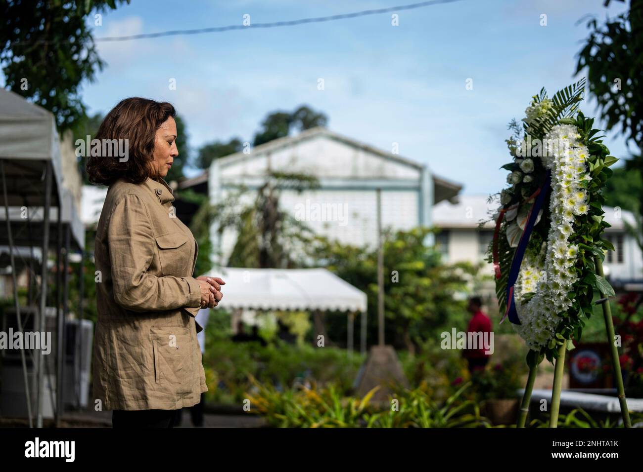 Vice President Kamala Harris stops by Plaza Cuartel, a restored Spanish ...