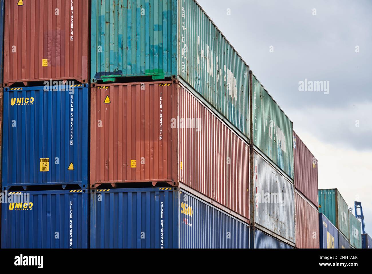 Container terminal in the Port of Busan largest harbor in South Korea ...