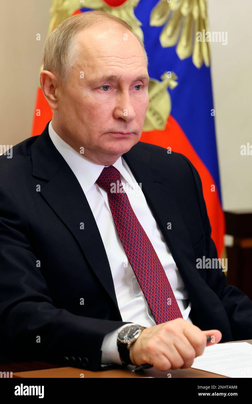 Russian President Vladimir Putin takes part in a ceremony to raise the ...