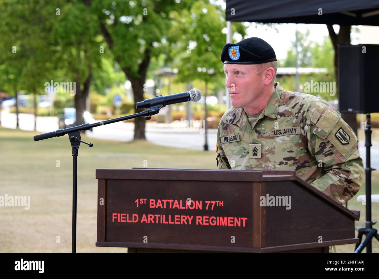Command Sgt. Maj. Caleb Webster, the incoming Command Sergeant Major of ...