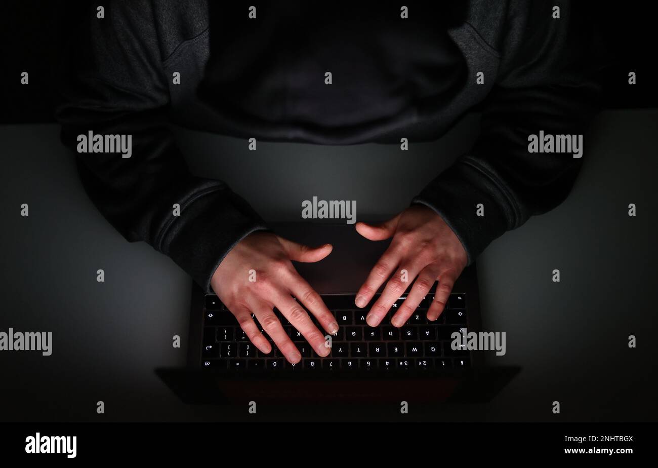 File Photo Dated 300320 Of A Person Using A Laptop As Paedophiles