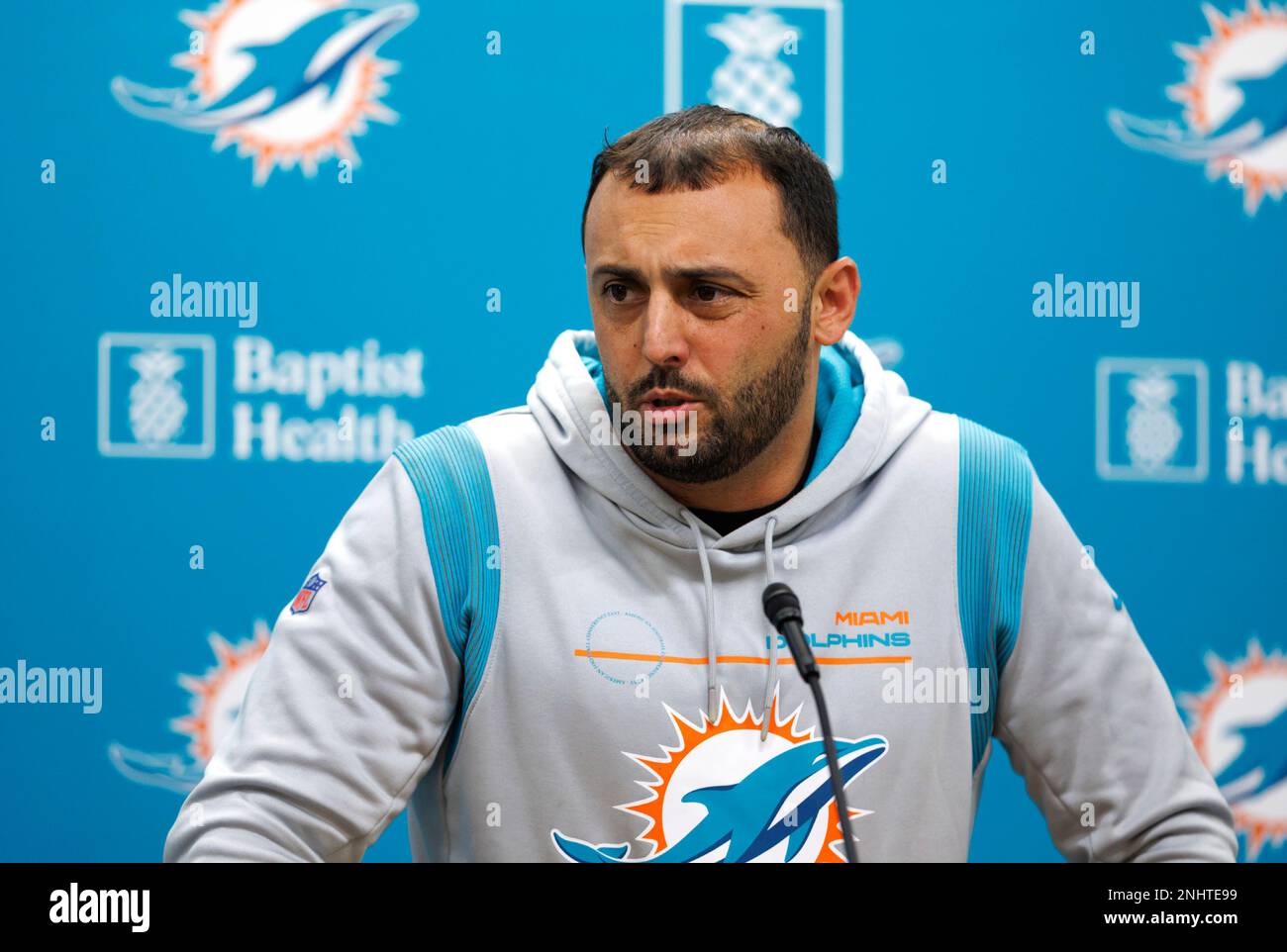 Miami Dolphins safeties coach Steve Gregory speaks after practice at ...